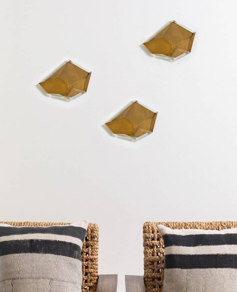 wall decor Elegant Brass Accented Crystal Wall Decoration